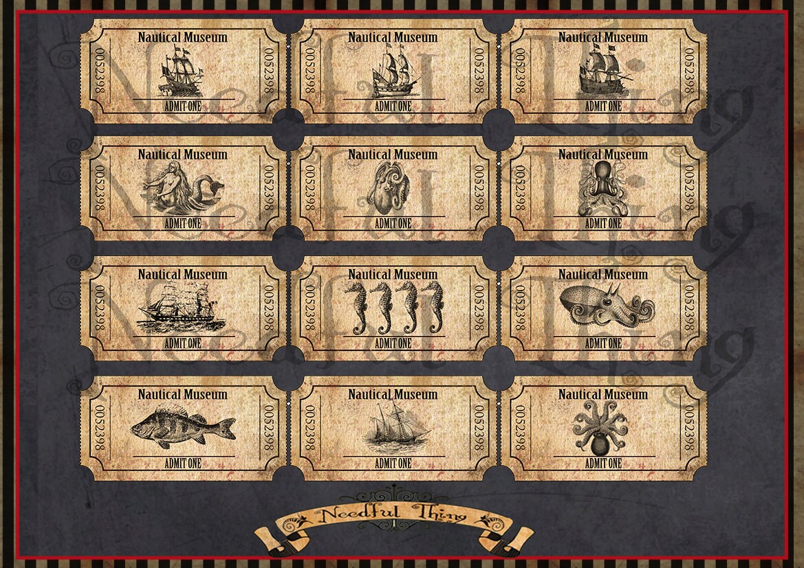 Paper, Party & Kids DIGITAL Vintage old paper tag nautical ship octopus ...