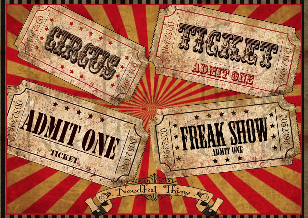 DIGITAL Vintage Old Paper Tags Pack Ticket Circus Admit One - Etsy