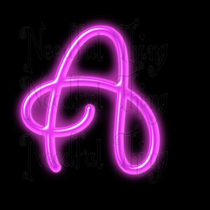 Neon Hot Pink Glow Futuristic Lamp Clipart Abc Alphabet Font - Etsy