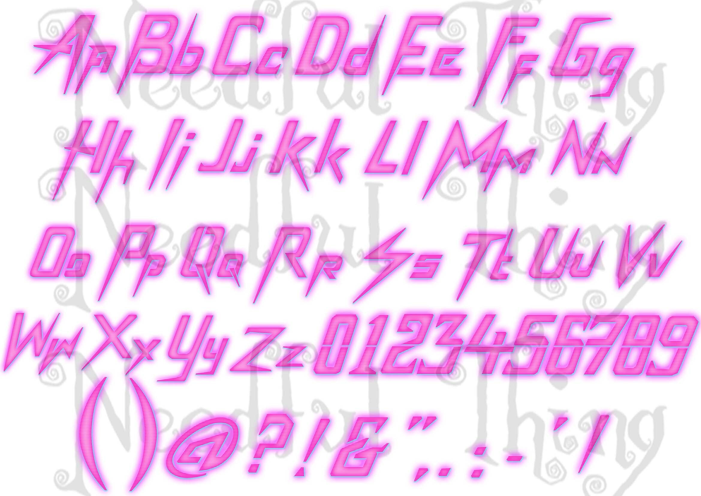 Neon Pink Glow Futuristic PNG 80s Retro Lamp Clipart Abc - Etsy Canada