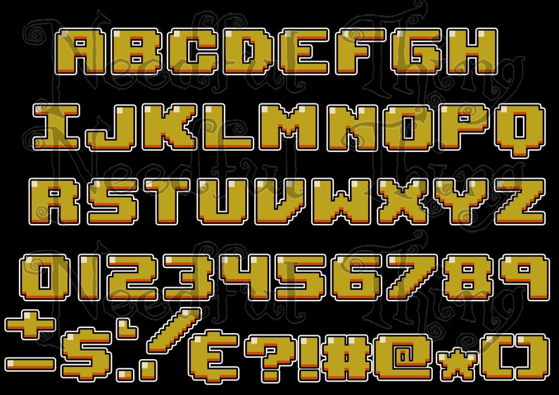 80s Retro Vintage Arcade Game Clipart Abc Alphabet Set Font - Etsy