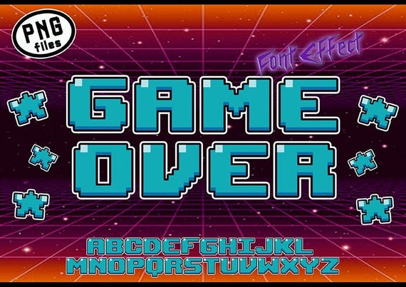 80s Retro Vintage Arcade Game Clipart Abc Alphabet Set Font - Etsy