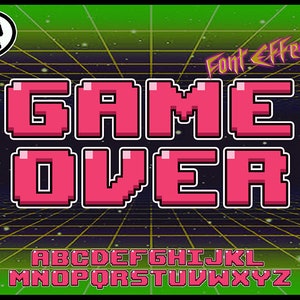 80s Retro Vintage Arcade Game Clipart Abc Alphabet Set Font Numbers ...