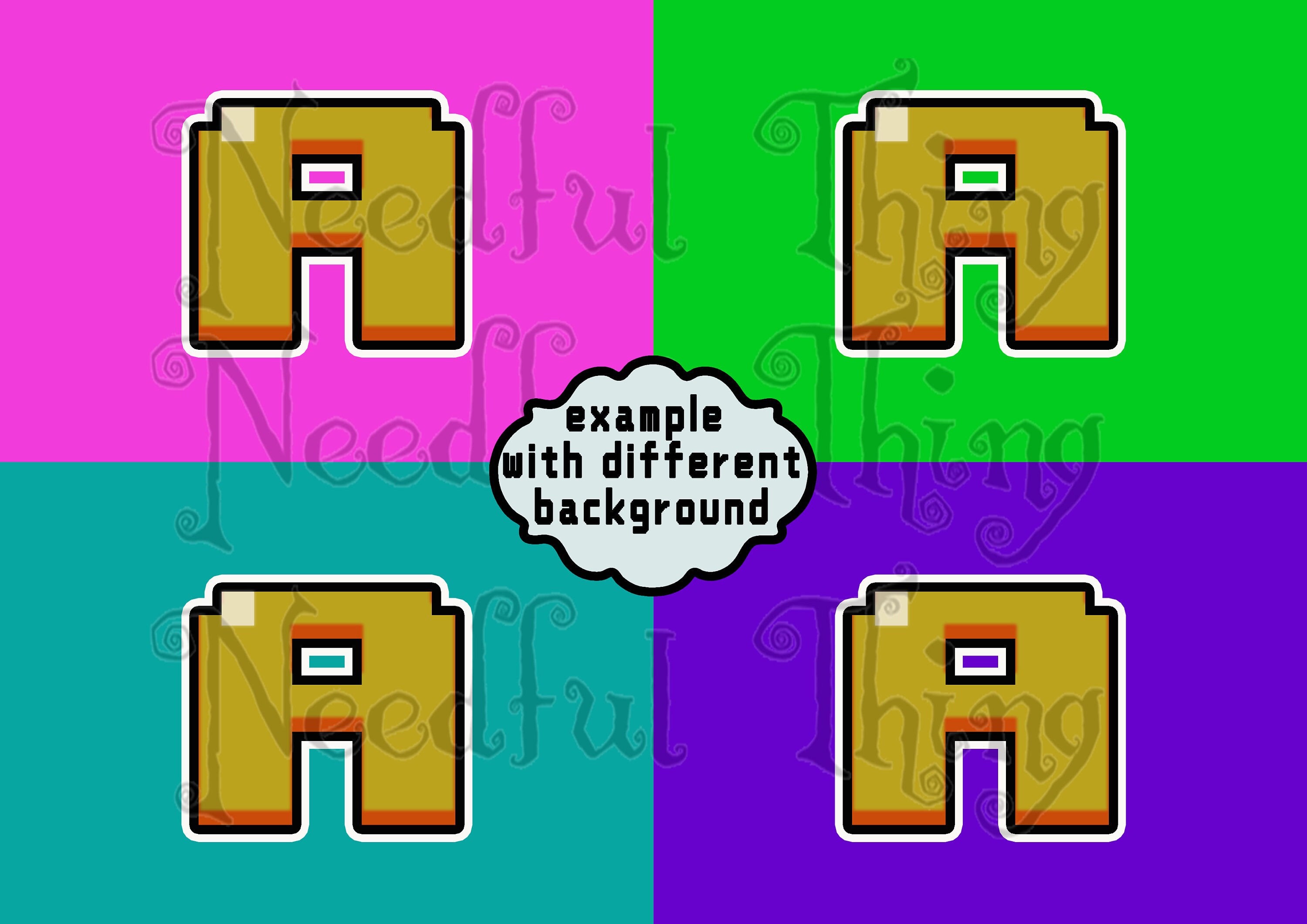 80s Retro Vintage Arcade Game Clipart Abc Alphabet Set Font Numbers ...