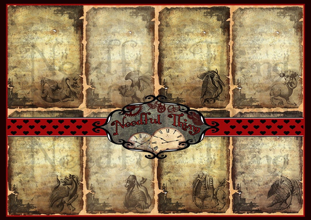 DIGITAL Vintage Steampunk Old Paper Monsters Medioeval Pack - Etsy