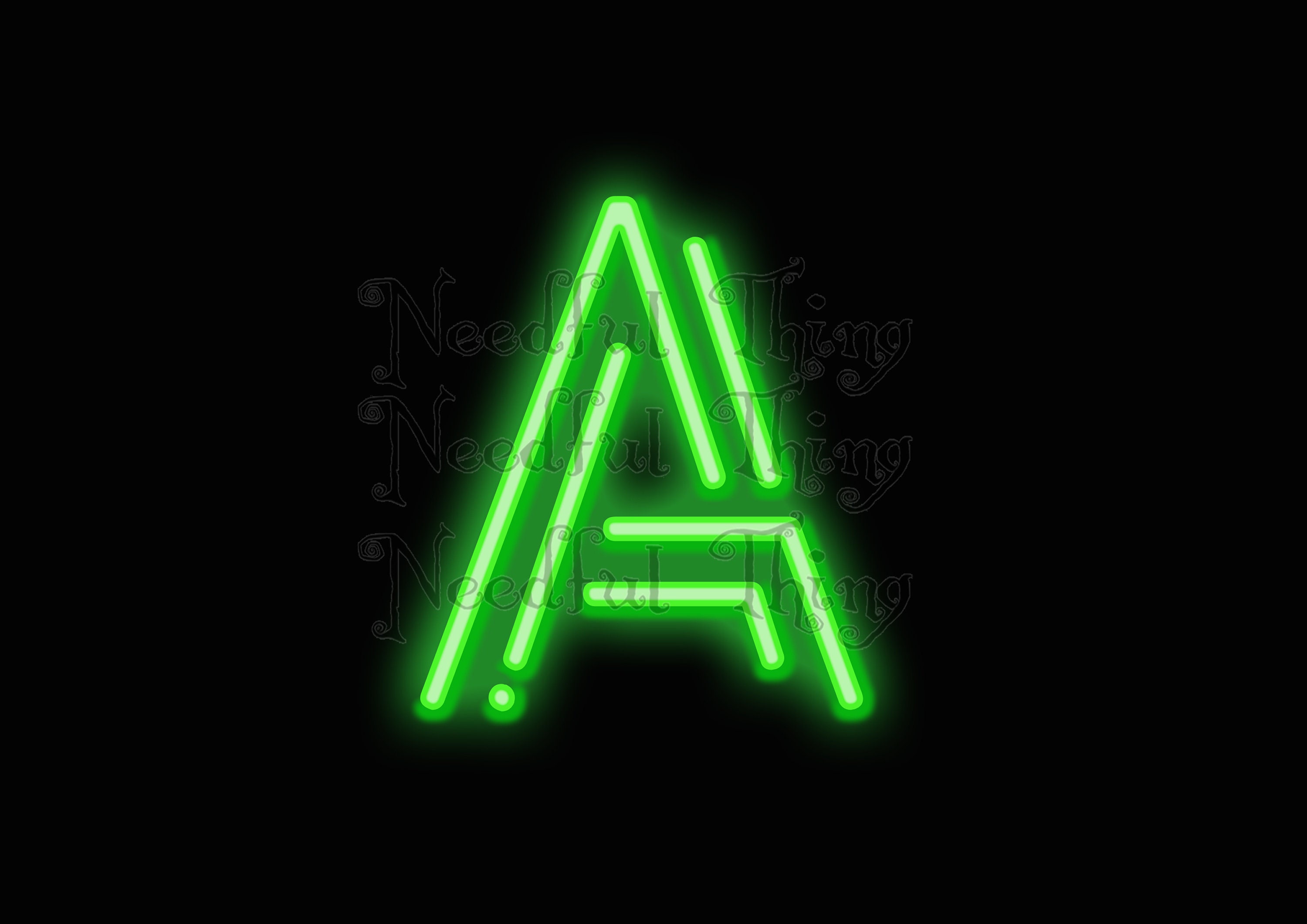 Neon Green Glow Futuristic 80s Lamp Clipart Abc Alphabet Font Numbers ...