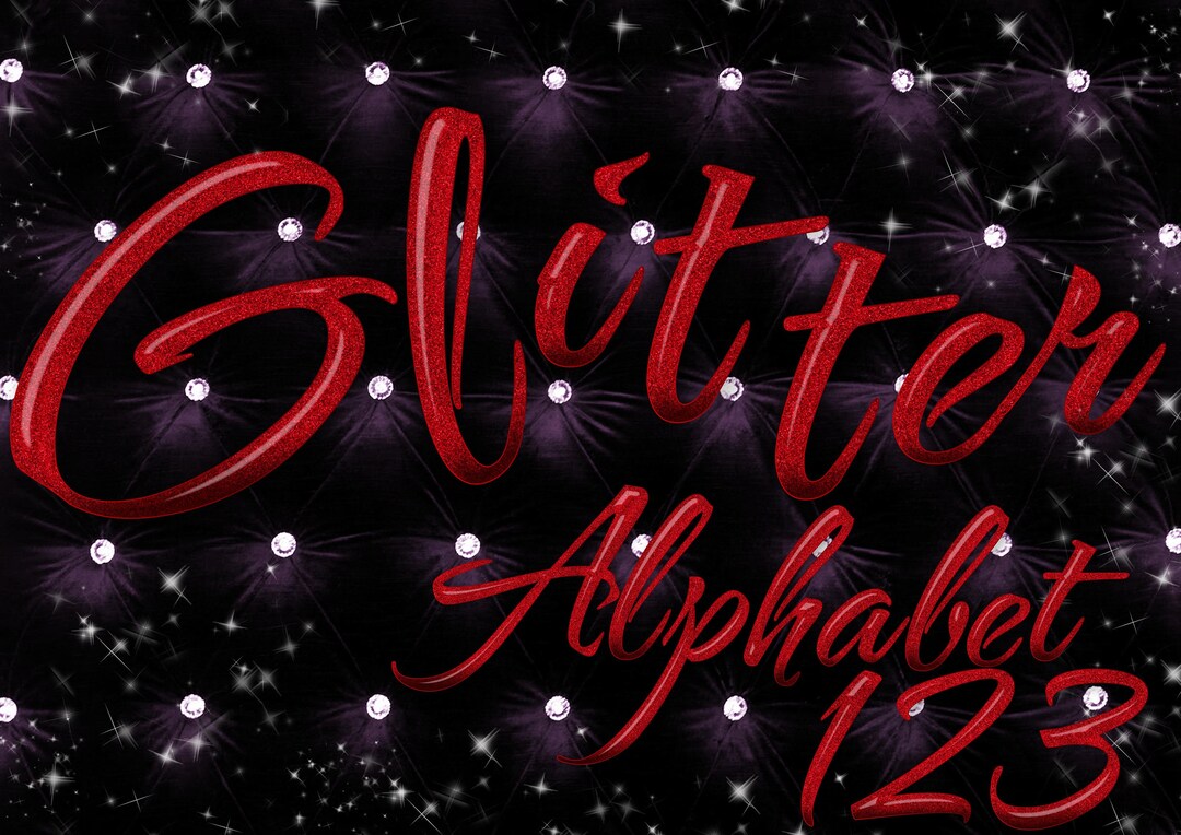 Glitter Red Font Sparkle Clipart Abc Alphabet Number Letters Png ...