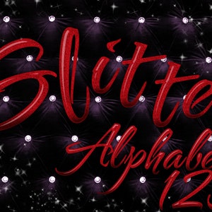 Glitter Red Font Sparkle Clipart Abc Alphabet Number Letters Png ...