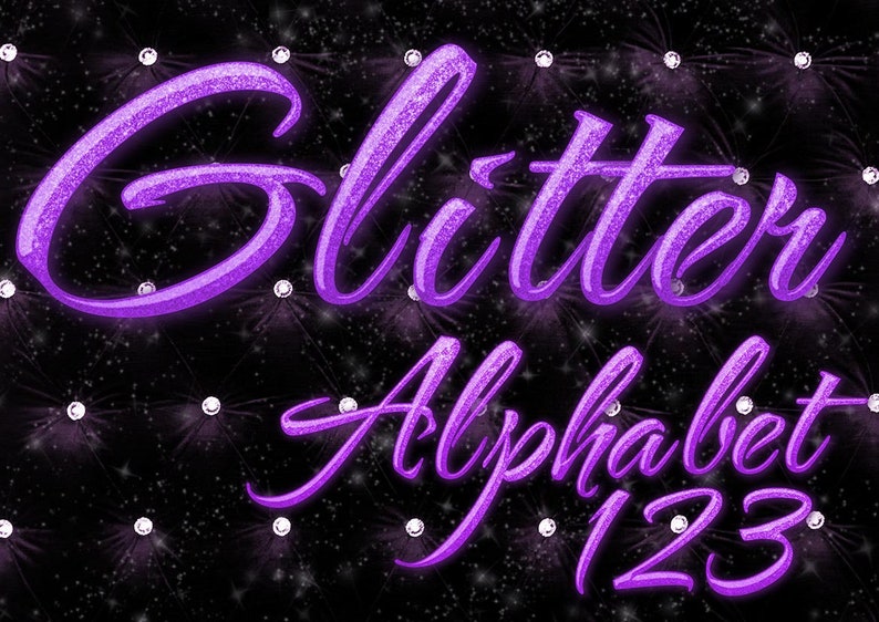 Glitter Purple Font Sparkle Clipart Abc Alphabet Numbers Letters Png ...