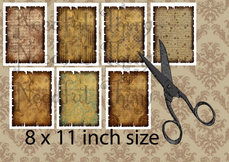 DIGITAL Vintage Steampunk Old Paper Pack Tattered Pages Journal Grunge ...