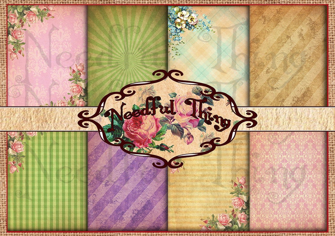 DIGITAL Vintage Tattered Old Paper Background Roses Flower Floral ...