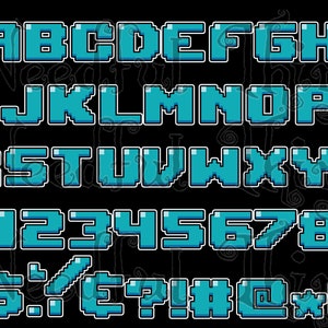 80s Retro Vintage Arcade Game Clipart Abc Alphabet Set Font Numbers ...