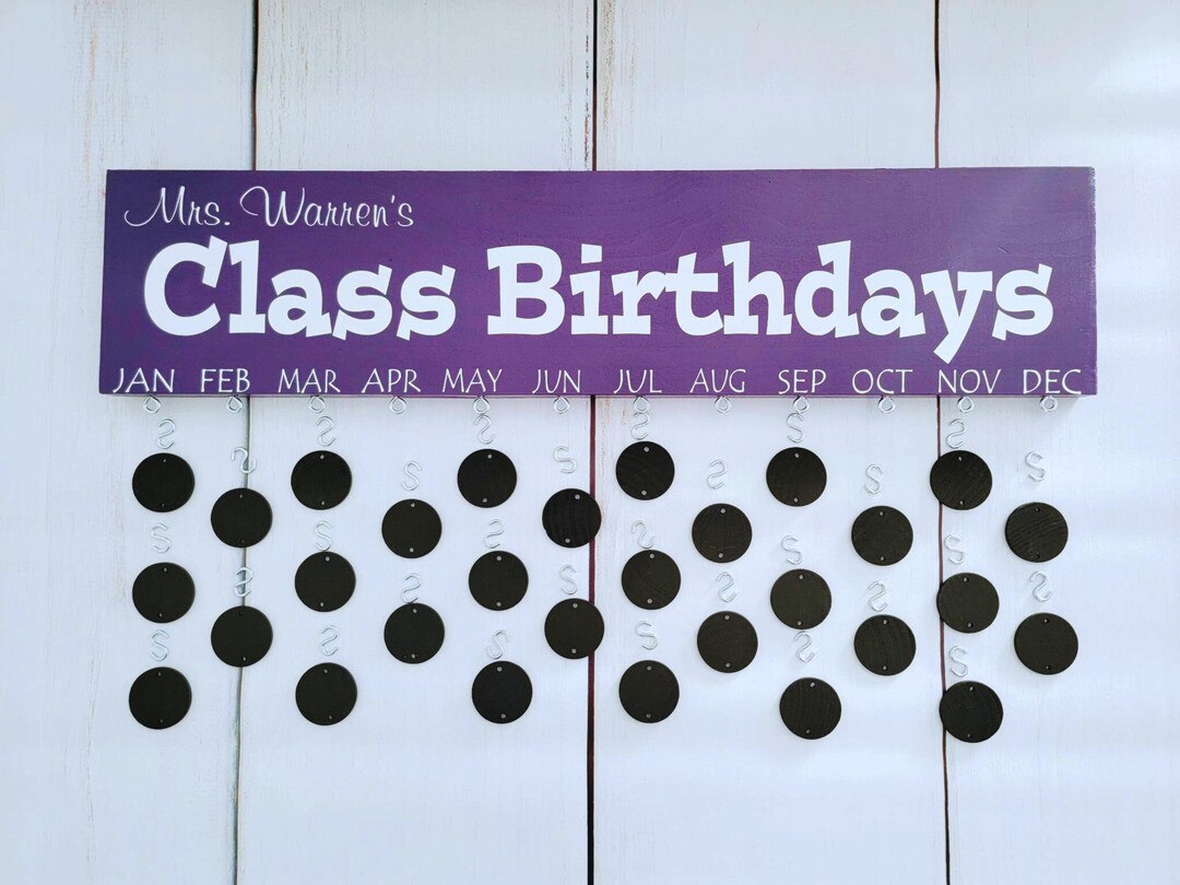 Classroom Sign, Personalized Teacher, Class Birthday, Gift for Teacher ...