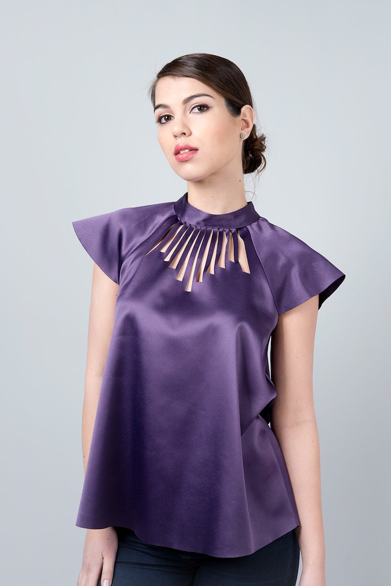 Purple Tops for Women, Metallic Top, Purple Womens Tops, Purple Shirts ...