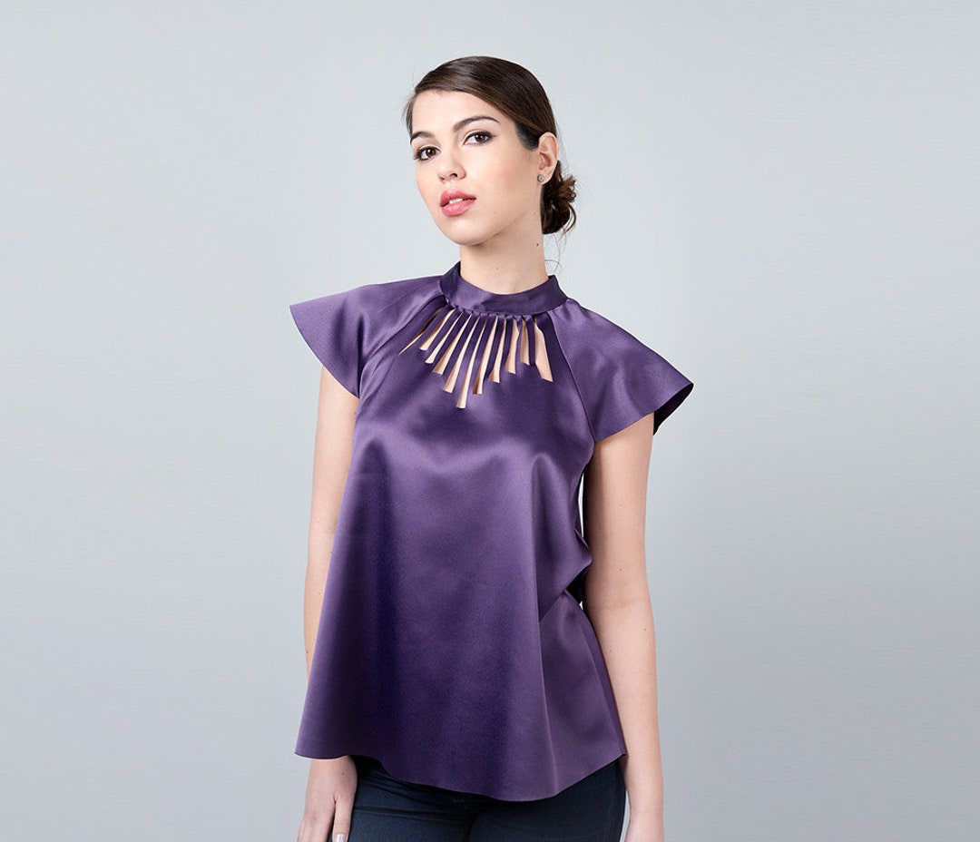 Purple Tops for Women, Metallic Top, Purple Womens Tops, Purple Shirts ...