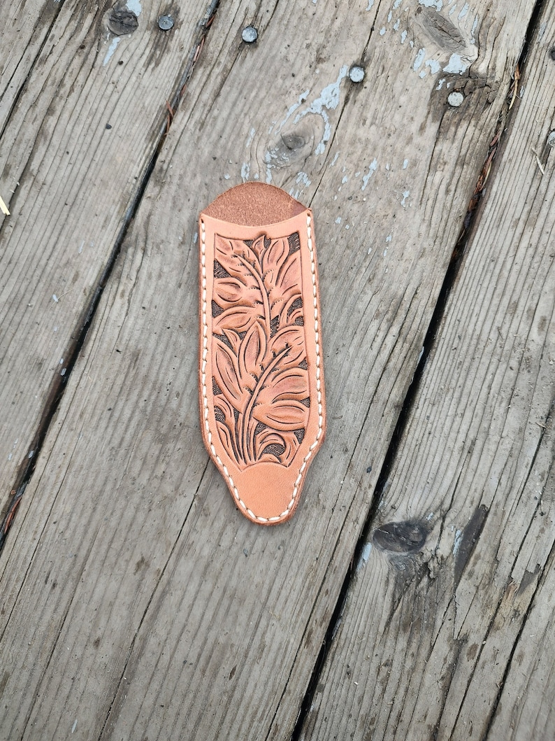 Tooled Leather Cast Iron Handle Covers - Etsy