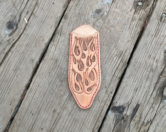 Tooled Leather Cast Iron Handle Cover - Etsy