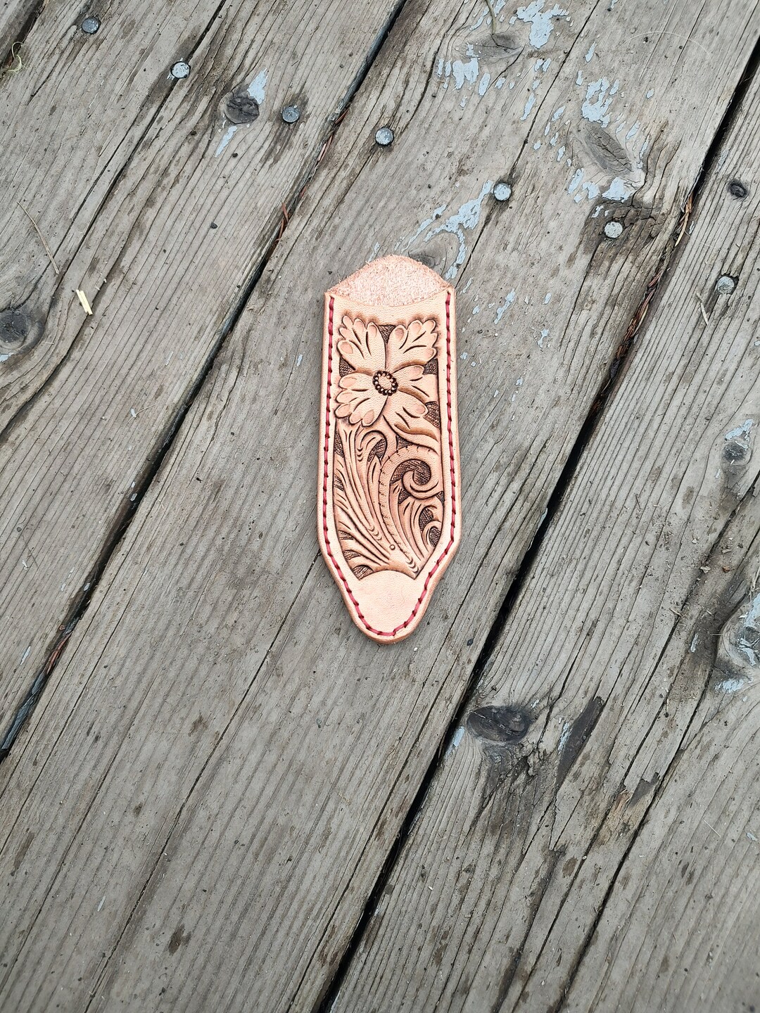 Tooled Leather Cast Iron Handle Cover - Etsy