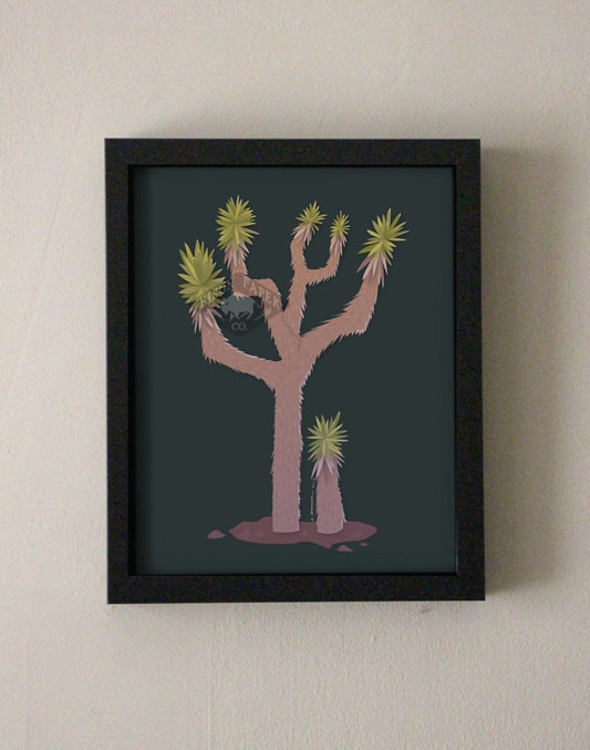 Modern Illustration Desert Joshua Tree Art Print | Etsy