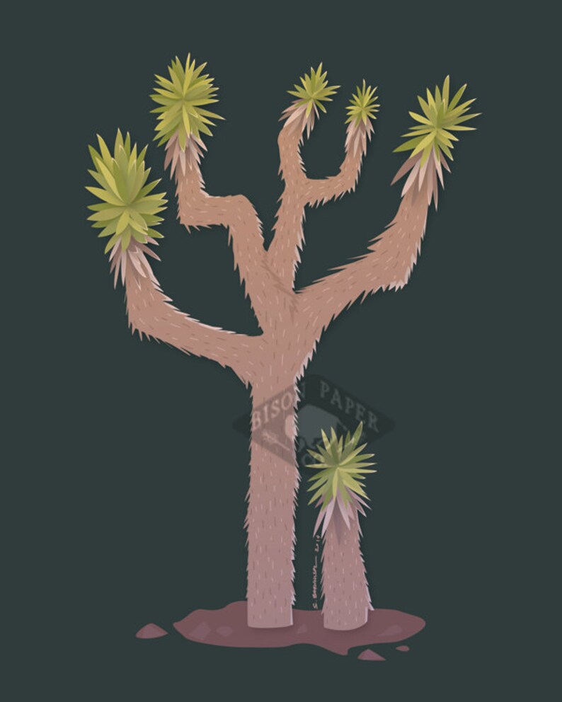 Modern Illustration Desert Joshua Tree Art Print - Etsy