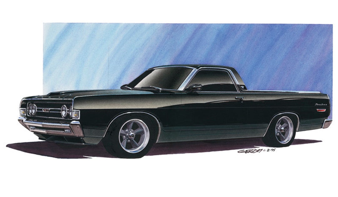 1968 Ford Ranchero Project Truck 9x18 and 12x24 Inch Art Prints by Jim ...