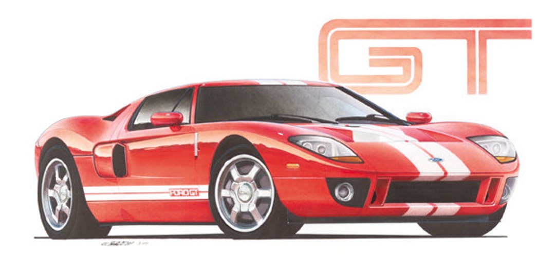 2005 Ford GT 12x24 Inch Art Print by Jim Gerdom - Etsy