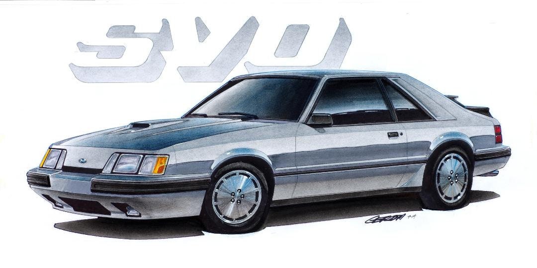 1986 Ford Mustang SVO 12x24 Inch Art Print by Jim Gerdom - Etsy