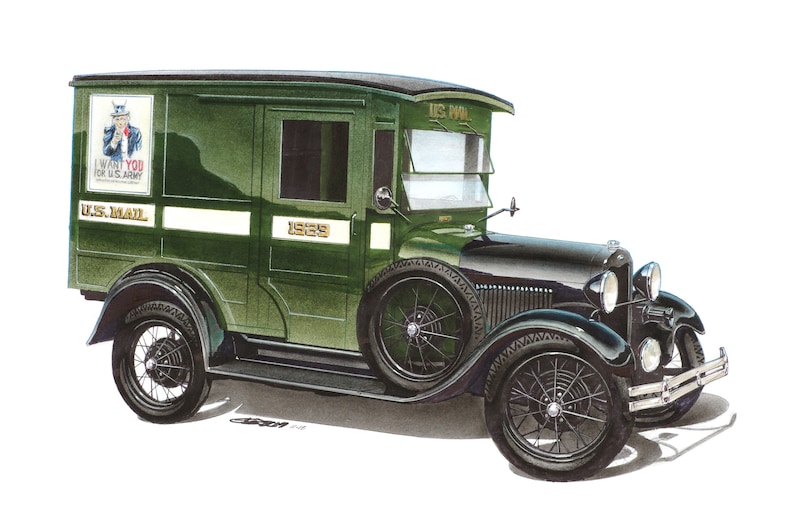 1929 Ford Mail Truck 12x24 Inch Art Print by Jim Gerdom - Etsy