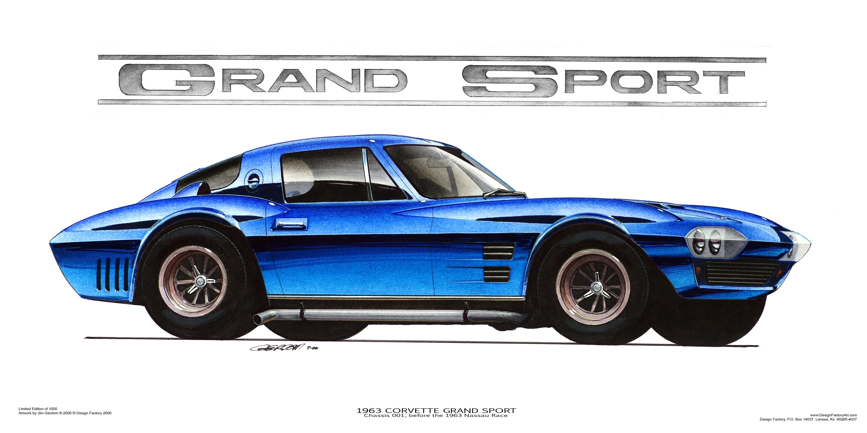 1963 Corvette Grand Sport 12x24 Inch Art Print by Jim Gerdom - Etsy
