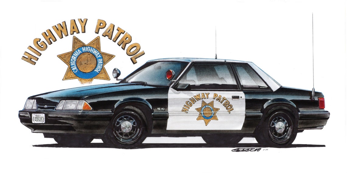 1988 Mustang CHP 12x24 Inch Art Print by Jim Gerdom - Etsy