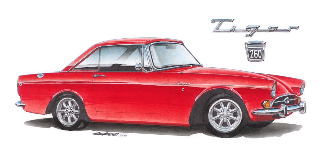 1965 Sunbeam Tiger 12x24 Inch Art Print by Jim Gerdom - Etsy