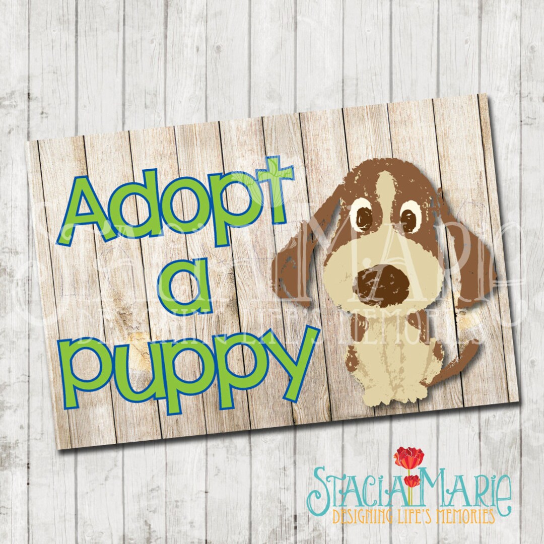 Adopt a Puppy Sign Instant Download - Etsy Australia