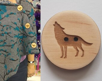Wolf Buttons | Etsy