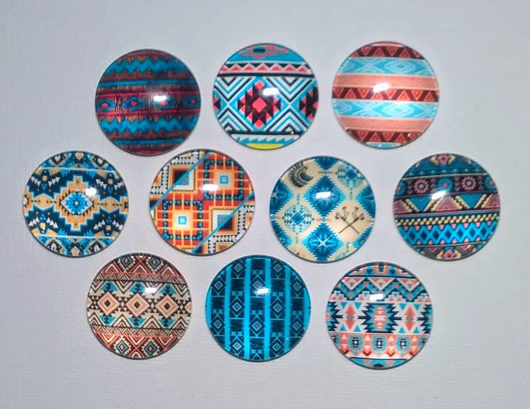 AZTEC NAVAJO RUG Magnets Set of 10 One Inch Round Glass Dome - Etsy