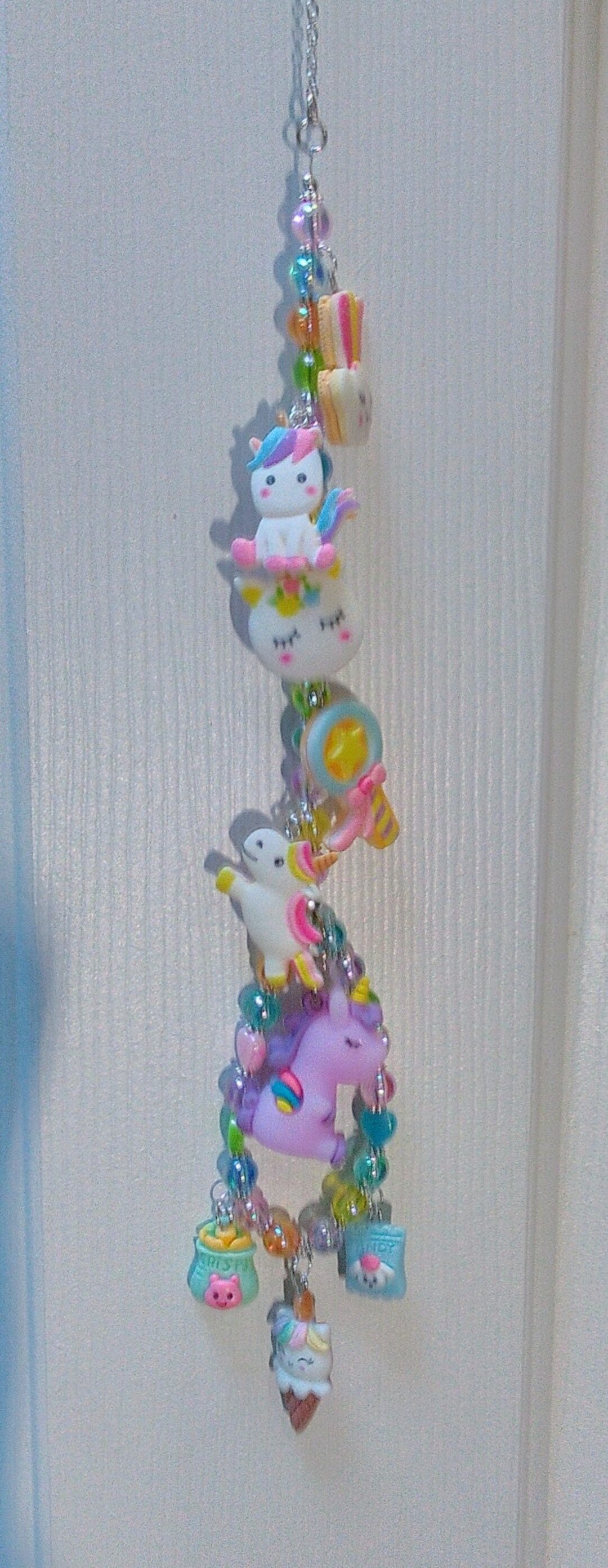 KAWAII Cute HAPPY CHARMS Unicorn Car Suncatcher *car or House Jewelry ...