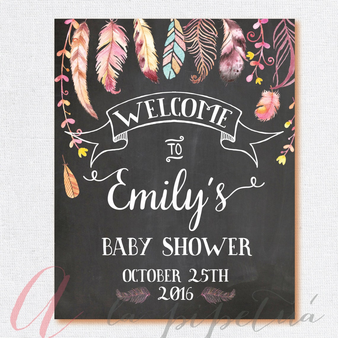 Welcome Baby Shower Sign. Chalkboard Welcome Sign. Boho | Etsy