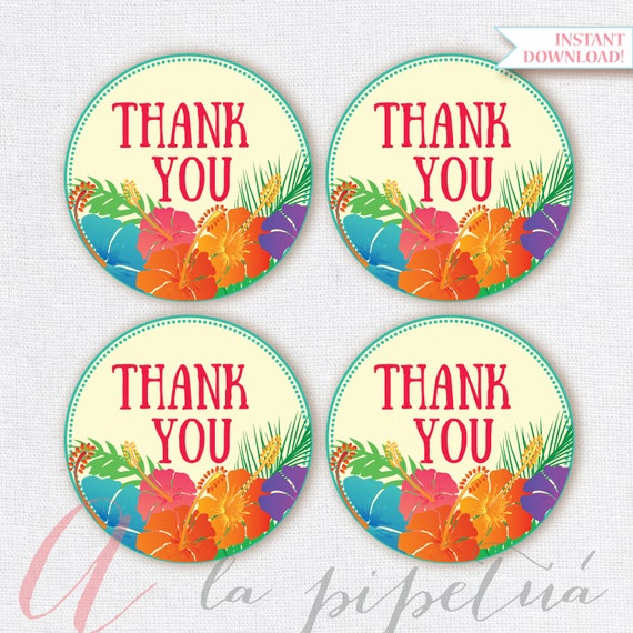Beach Birthday Party Luau Favor Tags INSTANT DOWNLOAD EDITABLE Luau ...