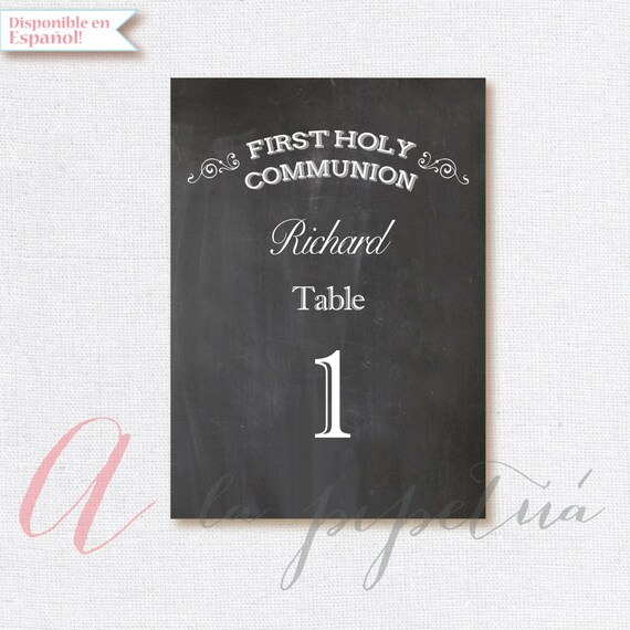 First Communion Sign. Editable Table Numbers. First Holy | Etsy