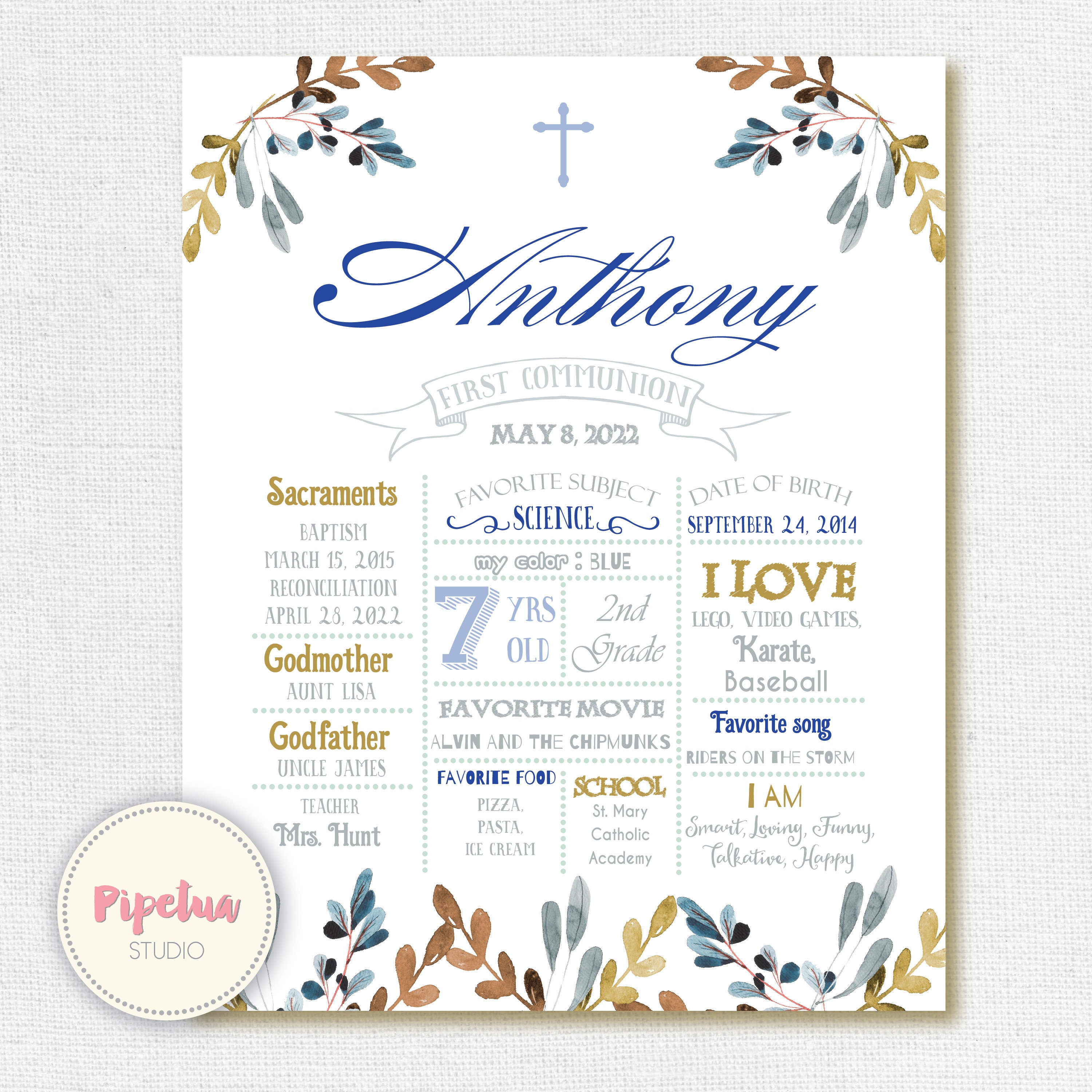 Communion Invitation. First Holy Invitation. Silver Gold and - Etsy