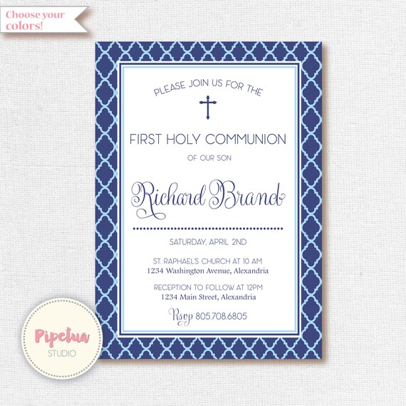 First Communion Invitation. First Holy Communion. Printable - Etsy