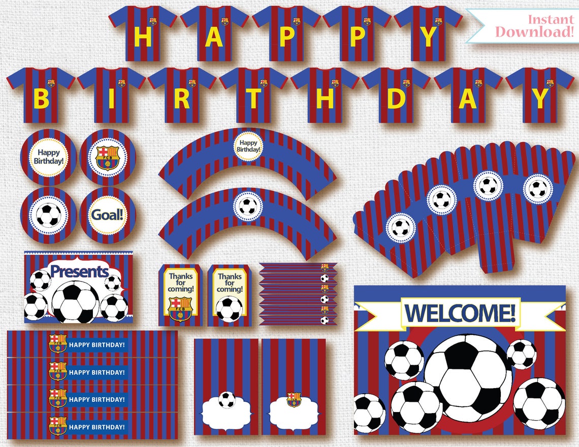 Soccer Printables. Instant Download. Barcelona Printables. - Etsy