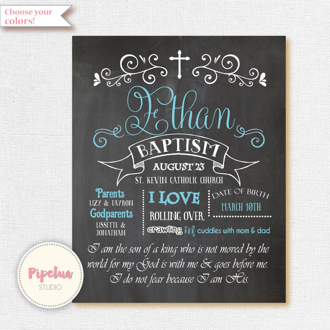 Baptism Sign. Baptism Chalkboard Sign. Printable Baptism Sign. Baptism ...