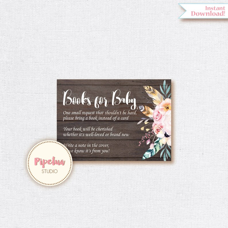 Bring A Book Card Bring A Book Instead of A Card Book - Etsy