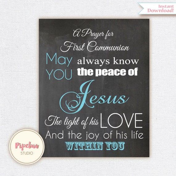 First Communion Prayer. First Communion Chalkboard Poster. Boy | Etsy