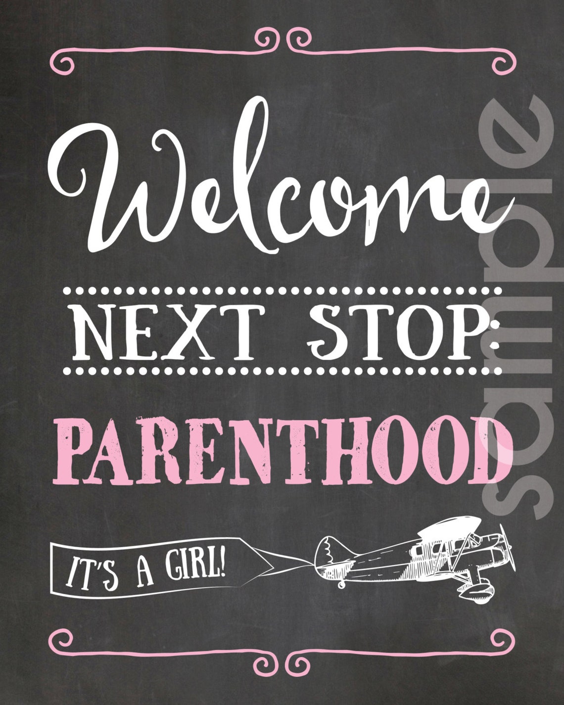 Welcome Baby Shower Sign. Chalkboard Welcome Sign. Printable - Etsy