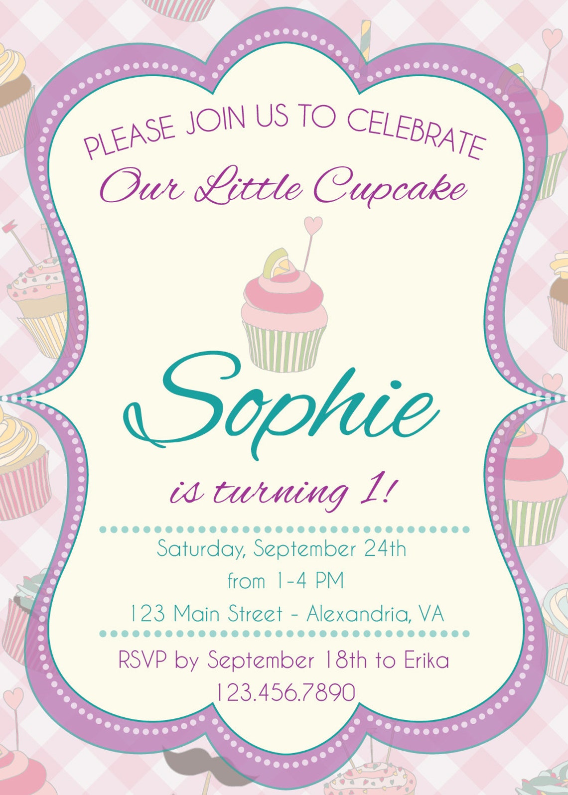 Cupcake Invitation. Birthday Cupcake Invite. Printable Cupcake - Etsy