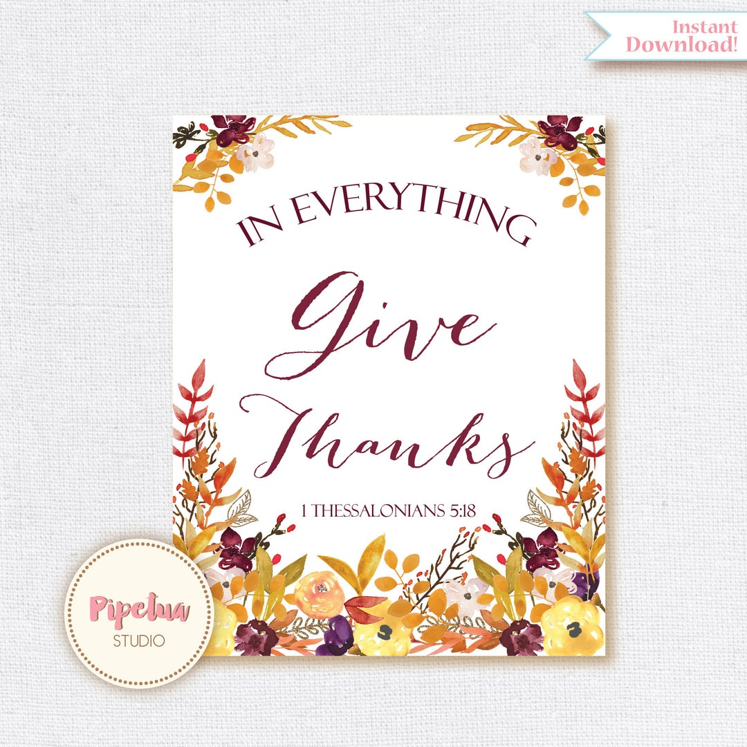 Give Thanks Sign. Thanksgiving Poster. in Everything Give - Etsy