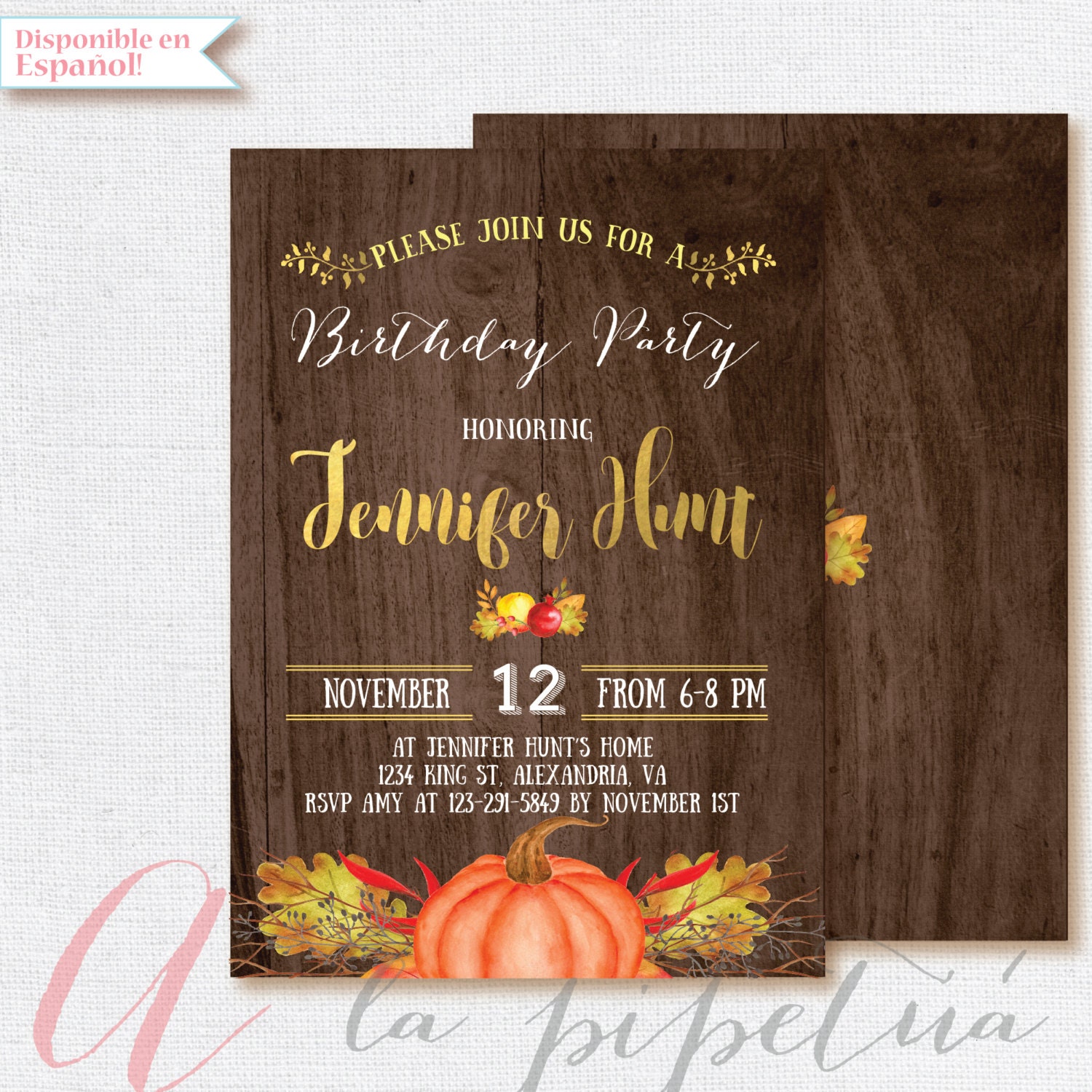 Fall birthday invitation. Rustic Birthday Invitation Fall | Etsy