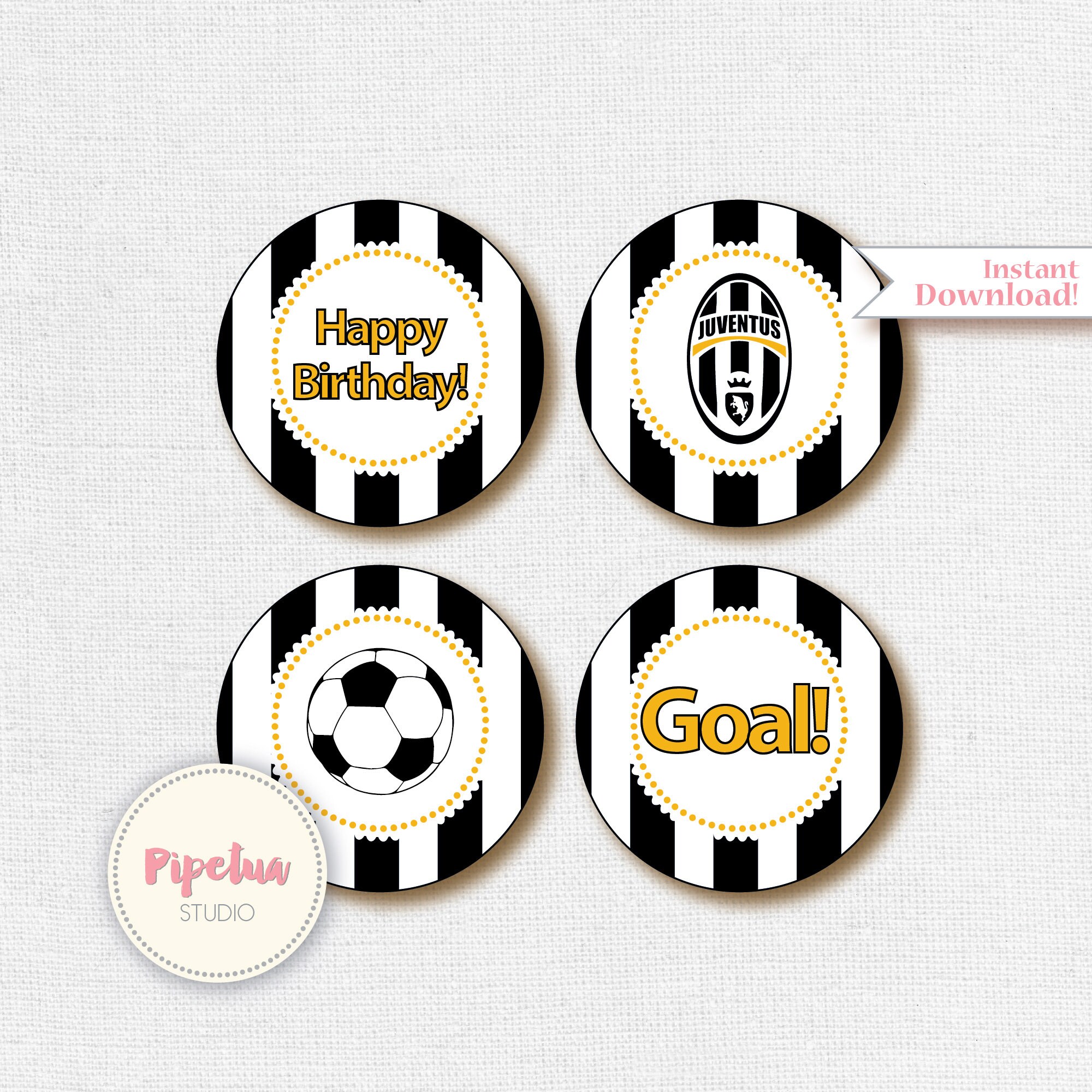 Juventus Printables. Juventus Toppers. Juventus Decoration. | Etsy