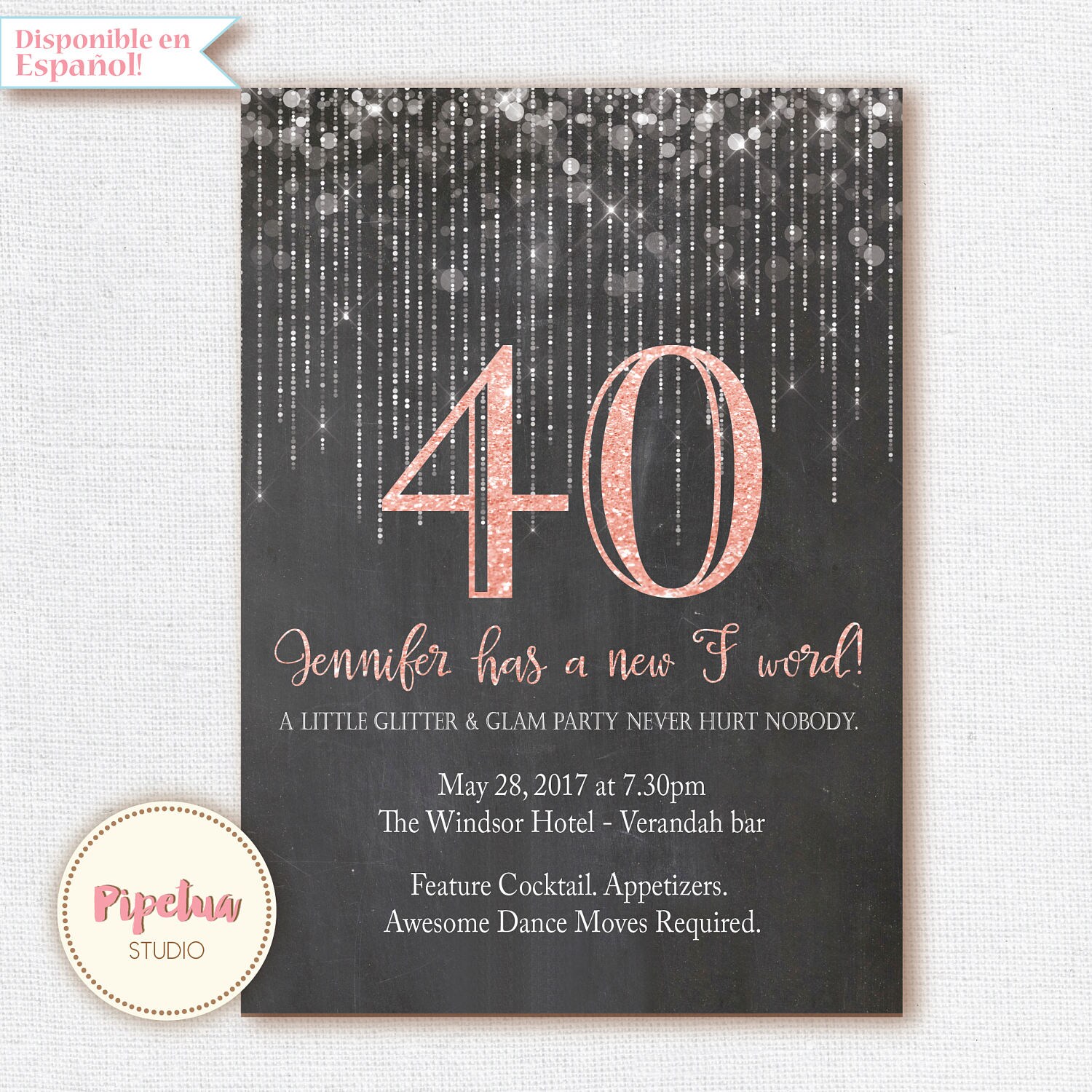 40th Birthday Invitation 40th Birthday Any Age Invitation Etsy